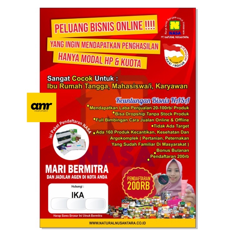 Jual CETAK BROSUR DISTRIBUTOR NASA / BROSUR AGEN NASA / BROSUR RESELLER ...