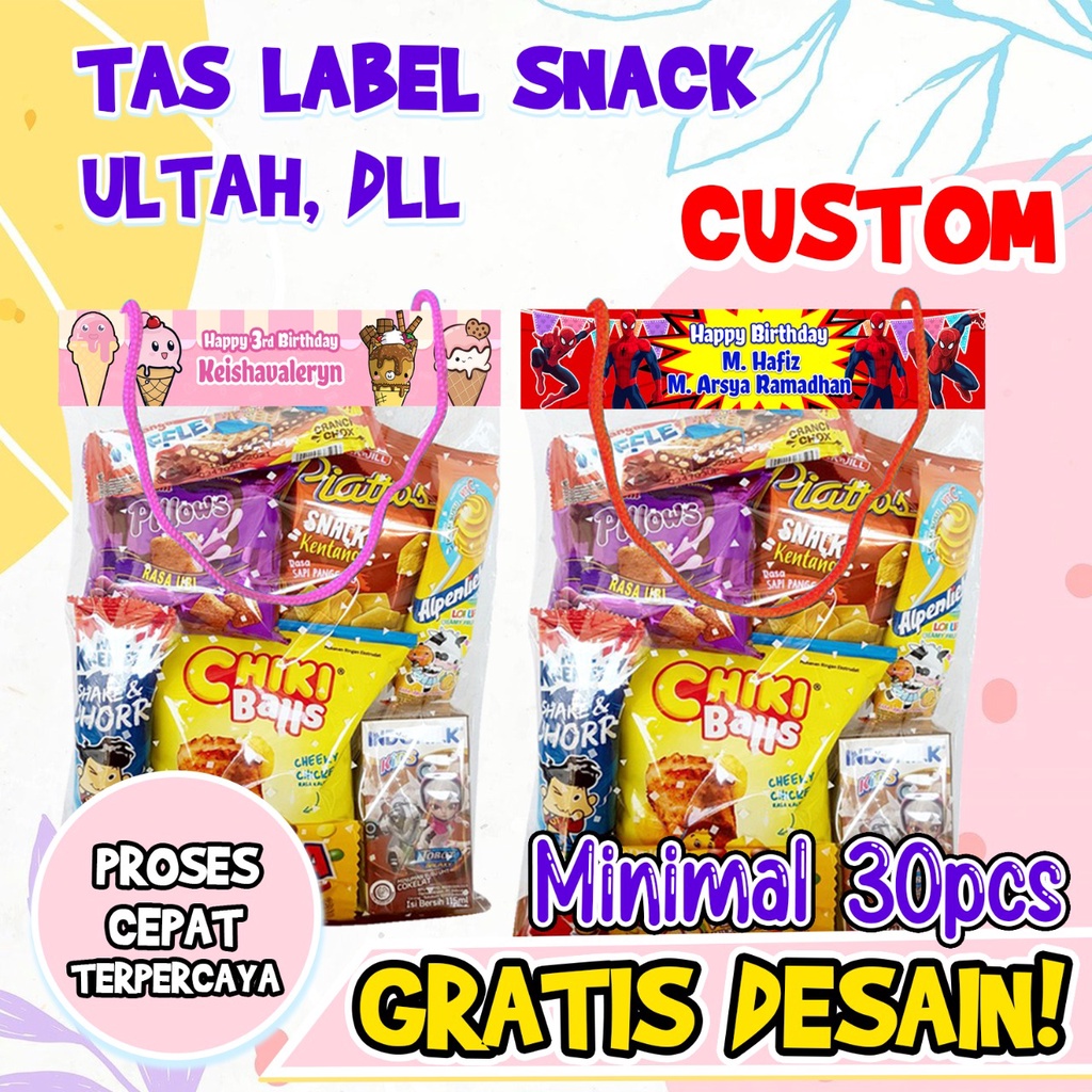 Jual Label Pastik Snack Ultah Custom | Shopee Indonesia