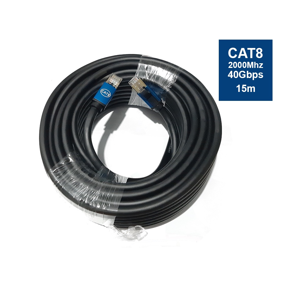 Jual Kabel LAN 15 Meter Round Cat 8 Patch Cord Ethernet UTP Cable | Shopee Indonesia