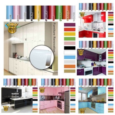 Jual Kitchen Set Sticker Glossy Ukuran 60cm X 5m / sticker kabinet ...