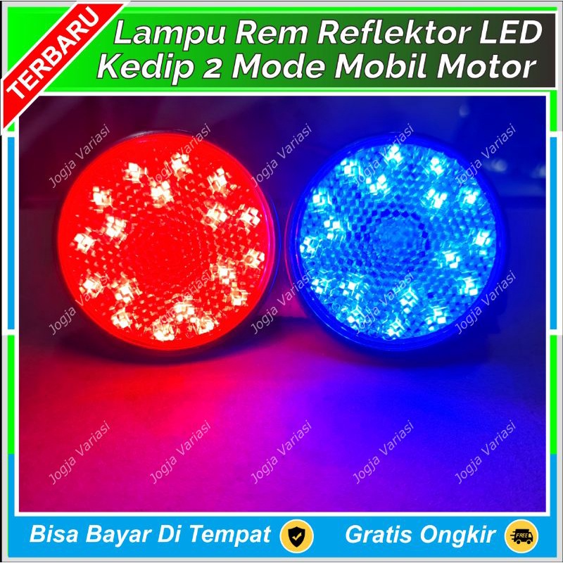Jual LAMPU REFLEKTOR MATA KUCING LED REM LEDIP UNIVERSAL MOBIL MOTOR ...