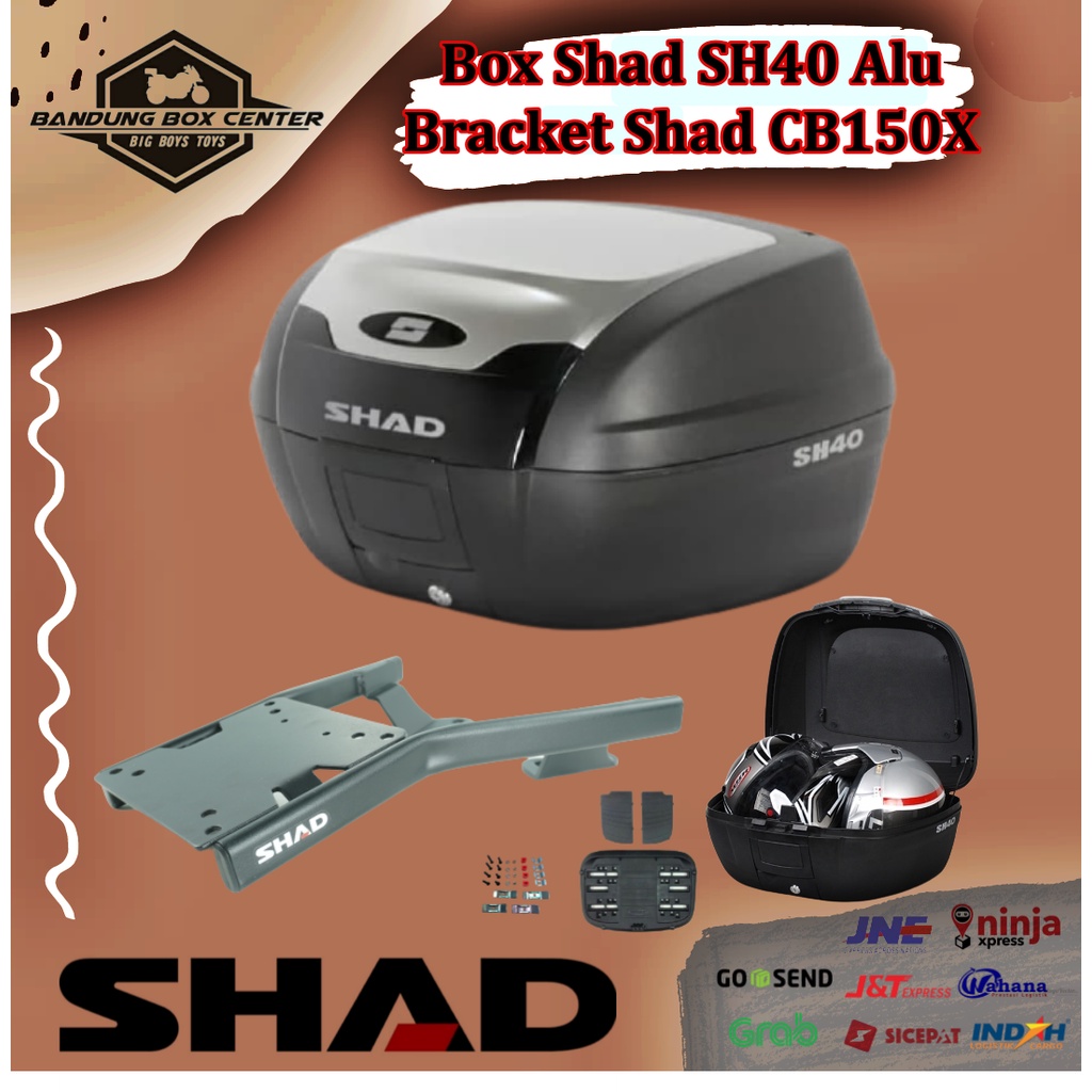 Jual Paket Box Shad SH40 Silver Alumunium dan Bracket Shad Honda CB150 ...