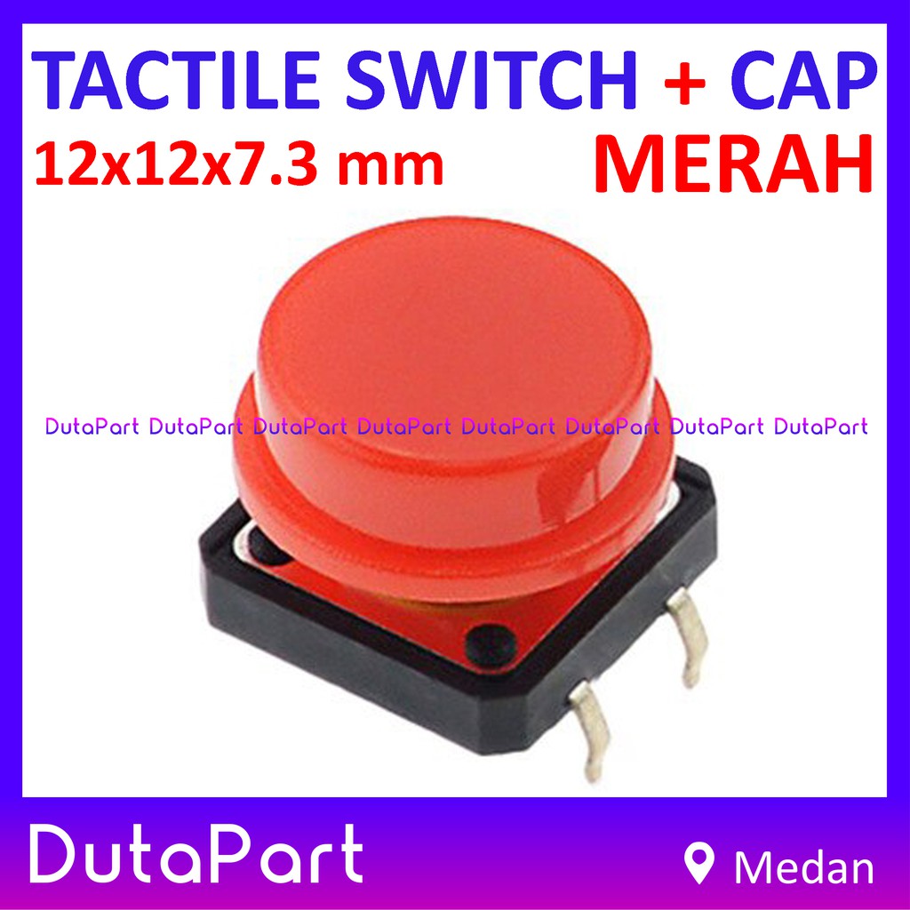Jual Tactile Switch Push Button 12x12x7.3 mm 12x12 FREE KEY CAP PILIH ...