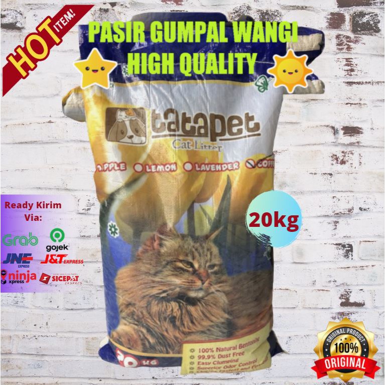 Jual Pasir Kotoran Kucing Tatapet 20kg Wangi Gumpal Mirip Maxi Cat Litter | Shopee Indonesia