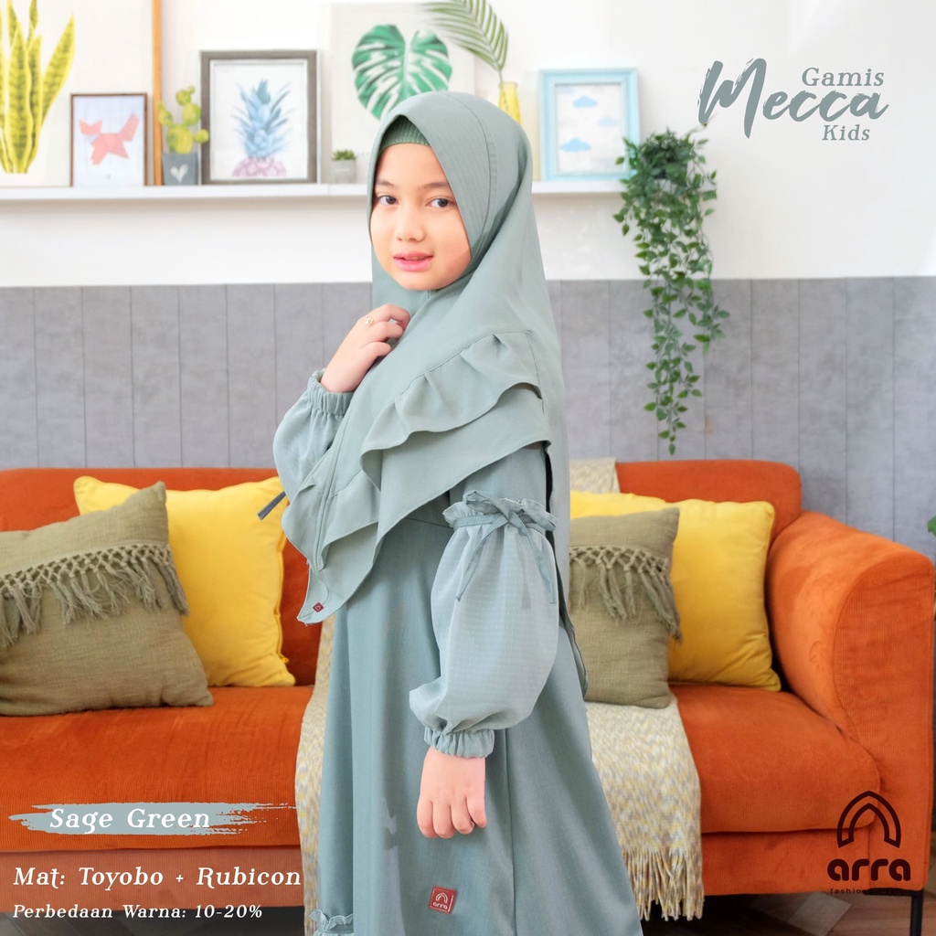 Jual GAMIS SARIMBIT KELUARGA AYAH DAN IBU ANAK SERIES MECCA WARNA SAGE ...