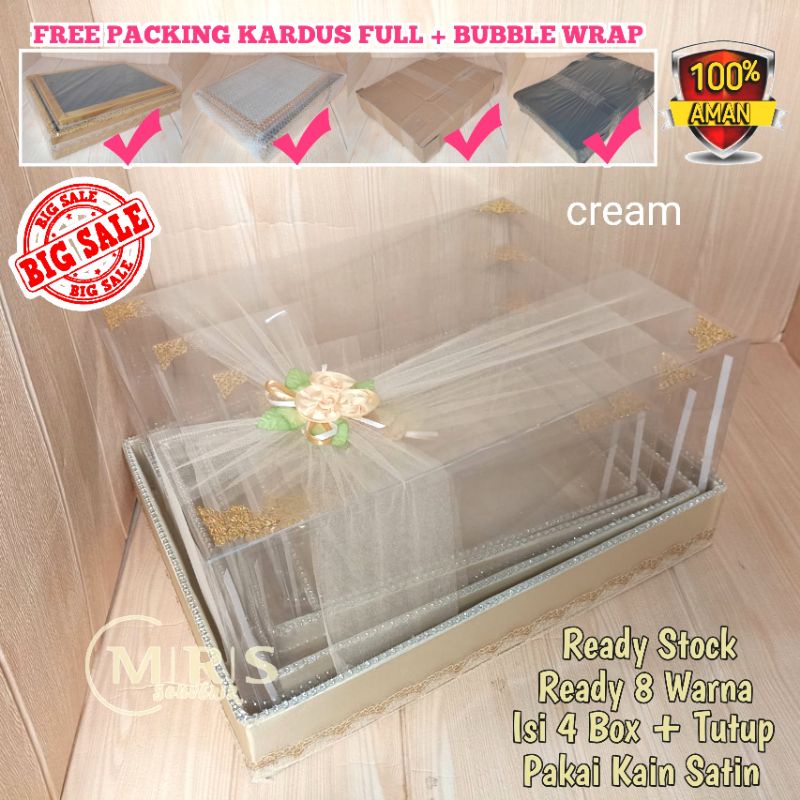 Jual Kotak Hantaran Parsel Seserahan Pernikahan Tutup Mika Isi 4 Kotak ...