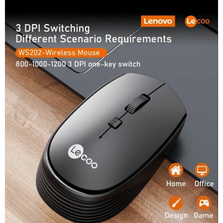 Jual Mouse Wireless Lecoo WS-202 WS202Mouse Wireless Optical | Shopee ...