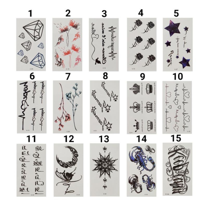 Jual TATTOO STICKER WATERPROOF / UKURAN 10 CM x 6 CM / HARGA SATUAN ...