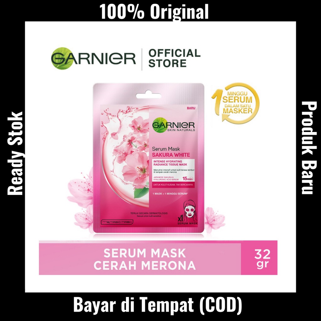 Jual Garnier serum mask sakura white | Garnier serum mask | masker ...