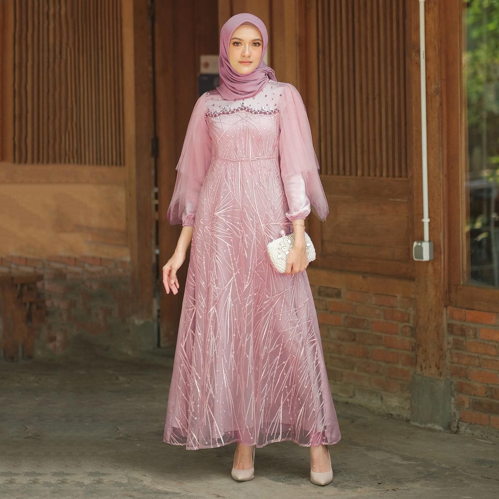 Jual READY JUMBO DAN ALLSIZE | BISA COD MAXI DRESS GAMIS BROKAT LUNA DRESS BRUKAT TULLE KEKINIAN ...