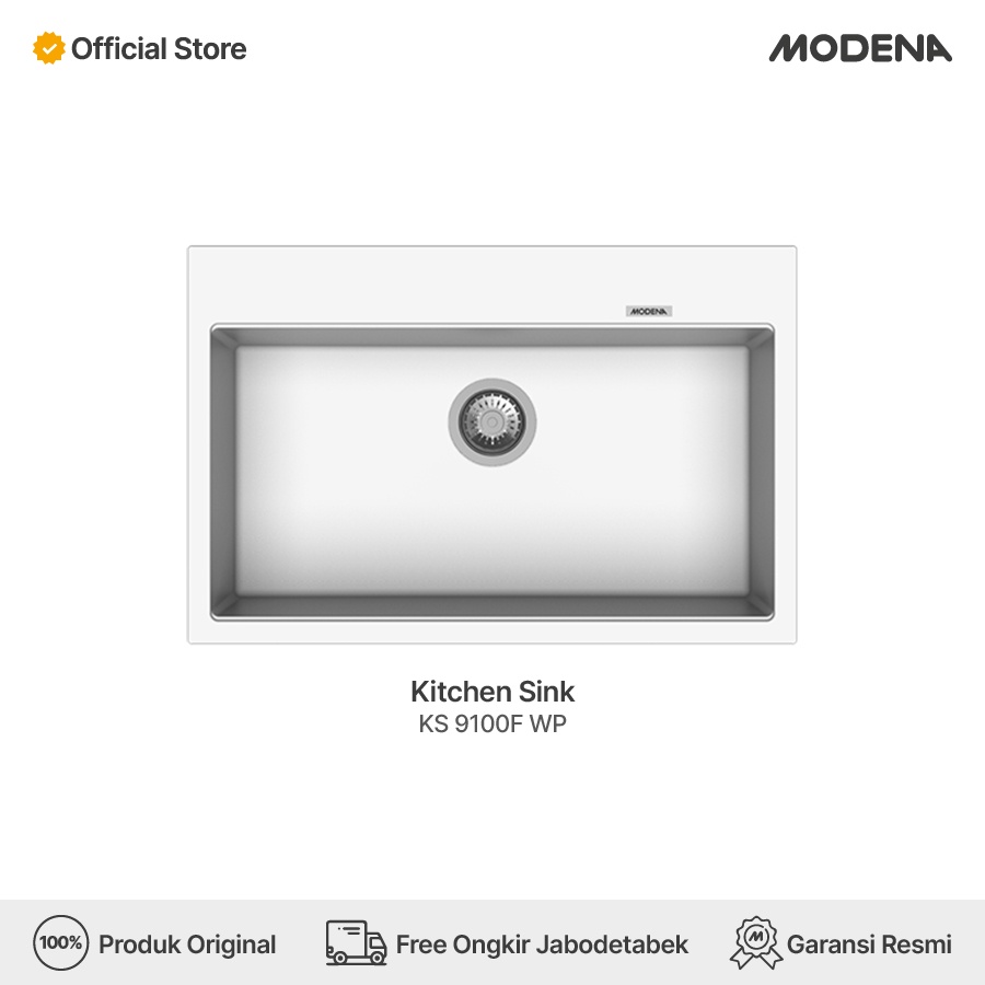 Jual MODENA KItchen Sink - KS 9100F WP (Quartz Granite) | Shopee Indonesia