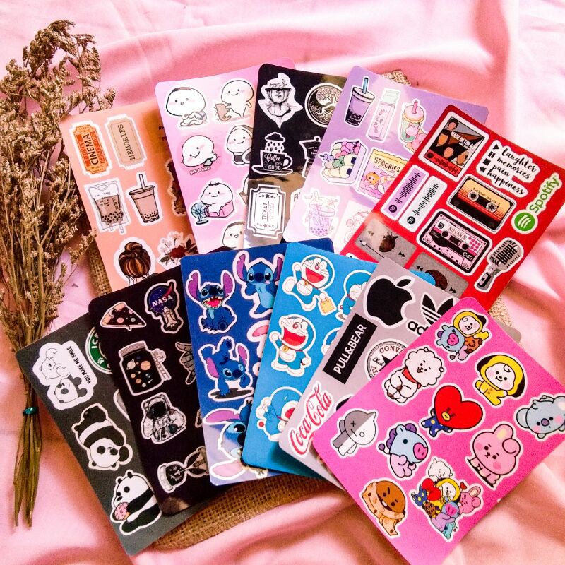 Jual STICKER LEMBARAN A6 / STICKER CUTE / STICKER HP / STICKER READY ...