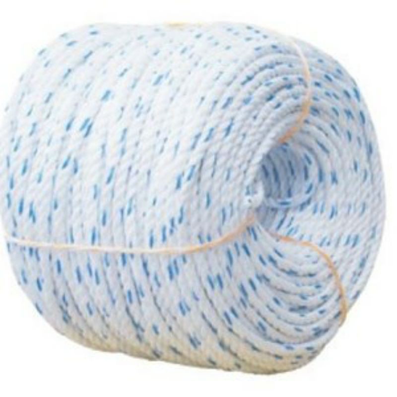 Jual tali nylon atau tali tambang atau tali PP Mono putih strip biru ...