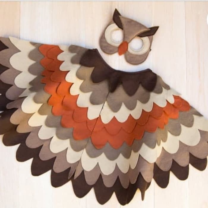 Jual AA-02 Kostum Karnaval Burung Hantu Owl Bird Wings Cape Mask Kostum ...