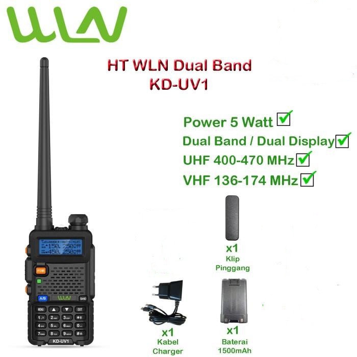 Jual HT WLN KD-UV1 Walkie TalkieMirip BF UV5R Dual Band 5W 128CH UHF+VHF handy talkie | Shopee ...