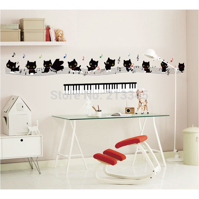 Jual METH AY7253 CAT N PIANO WALSTIKER WALLSTICKER WALLSTICKER WALL ...