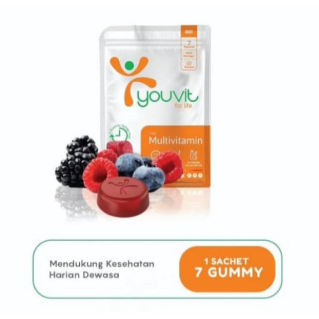 Jual Multivitamin Youvit Gummy Dewasa Sachet Isi 7pcs | Shopee Indonesia