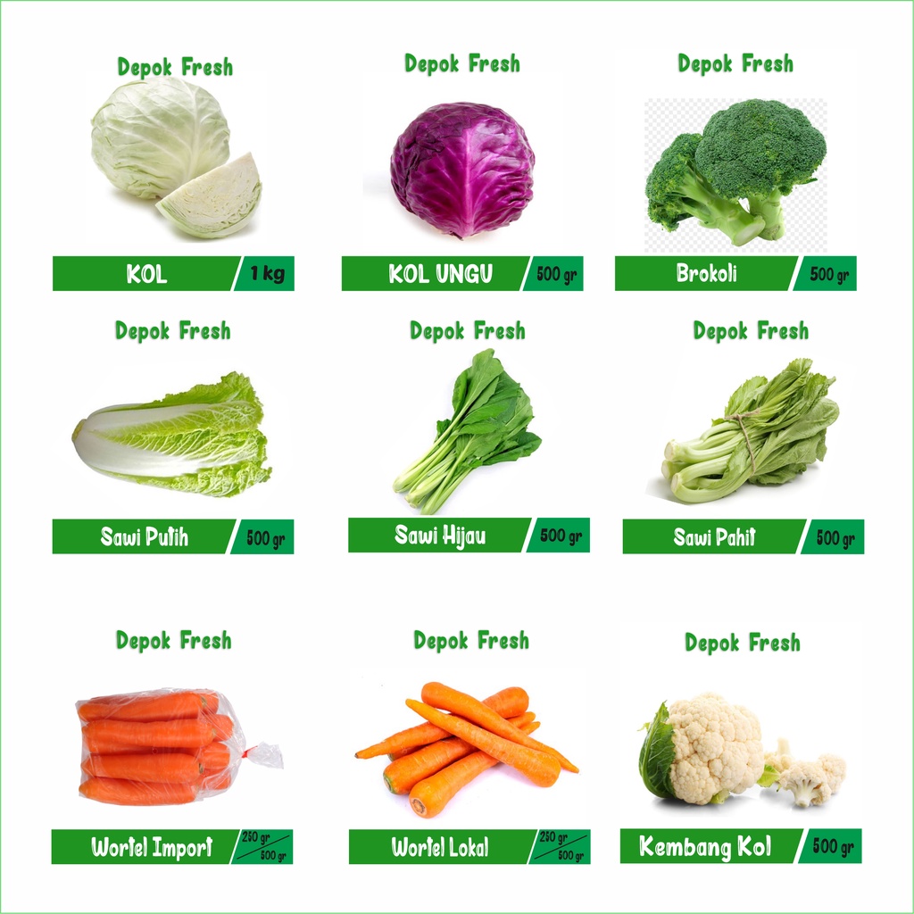 Jual Sayuran Kol/ Kol Ungu / Brokoli / Sawi Putih / Sawi Hijau / Sawi ...