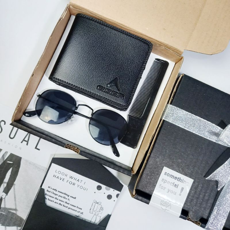 Jual AKSABOX Hampers Kado Cowok Dompet Kulit Sintetis Gift Box Ulang ...