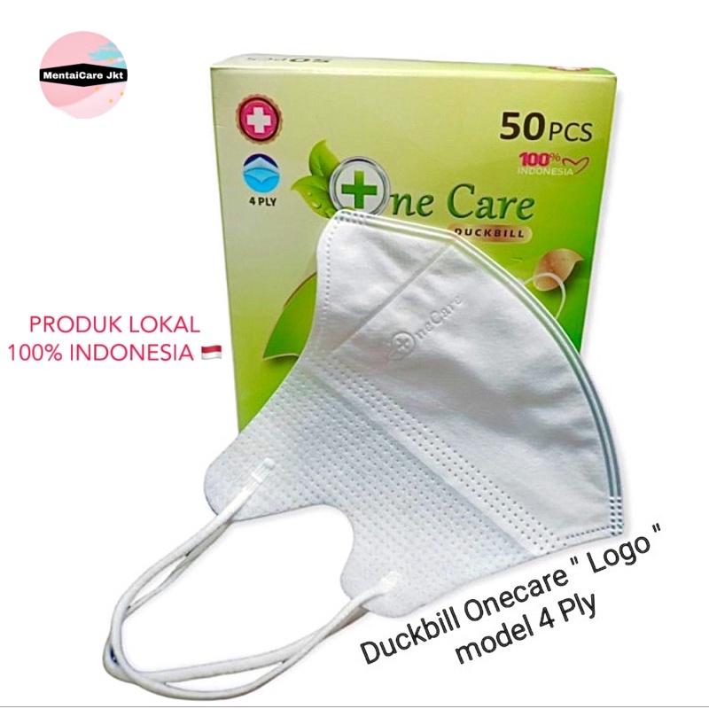 Jual Duckbill OneCare 4ply masker dewasa EMBOS One Care earloop premium 50pcs Produk Lokal ...