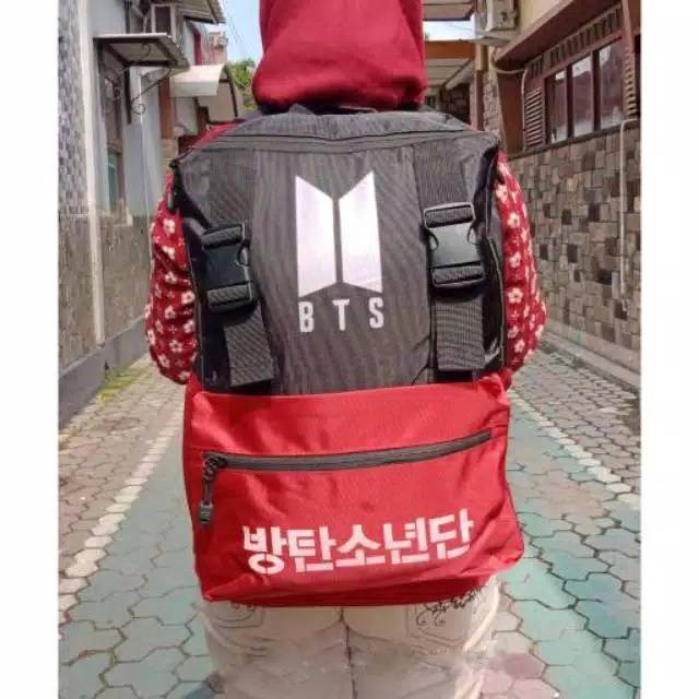 Jual [BISA COD] Backpack BTS Ziplock Tas BTS logo 2 warna | Shopee ...