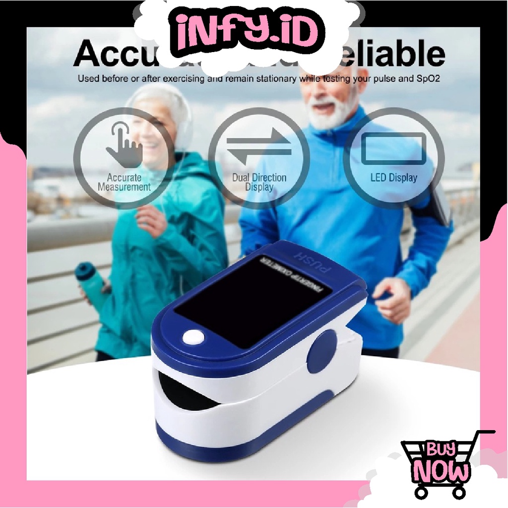 Jual INFY - R504 Fingertip pulse oxymeter Fingertip oximeter SpO2 LED Full Colour LK87 | Shopee ...