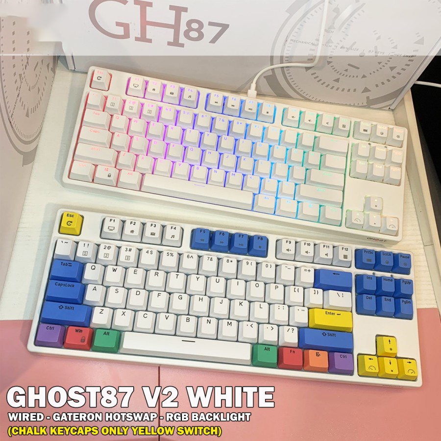 Jual Paradox Ghost GH87 V2 White Hotswap Mechanical Keyboard | Shopee ...