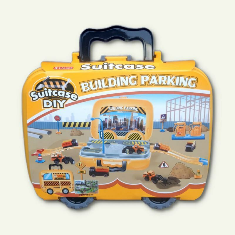 Jual KODE 88-03 Mainan anak balita DIY Building Parking Suitcase Play ...