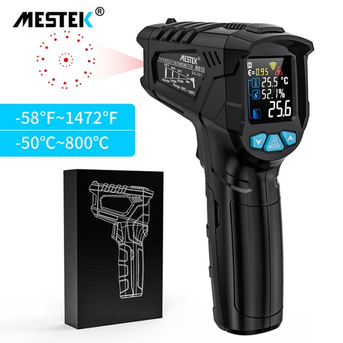 Jual Infrared Humidity Thermometer Gun Meter Tester Mestek IR01D ...