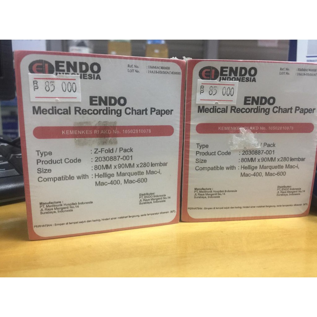 Jual Kertas EKG/ Medical Recording Chart Paper END0 88MM X 90MM ...