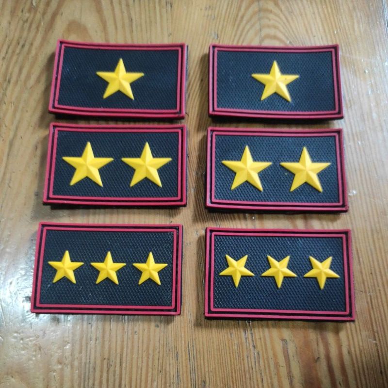 Jual Patch Rubber/emblem karet logo Pangkat Bintang 3D Satuan | Shopee ...
