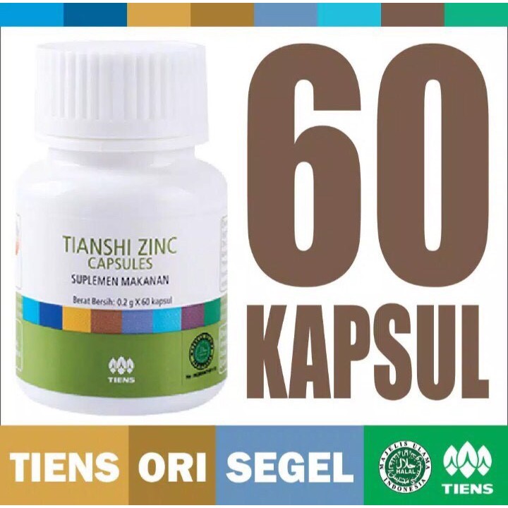 Jual Paket Zinc Tiens Dua Botol Segel Penambah Nafsu Makan Isi 60 ...
