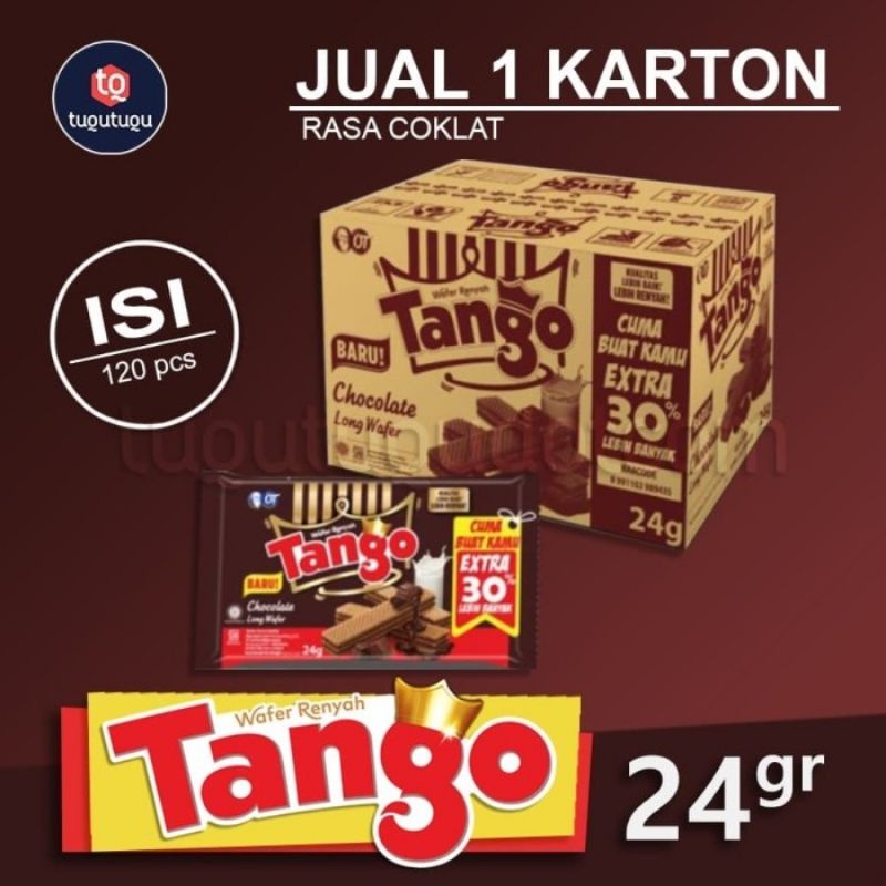 Jual Tango Wafer Chocolate 17 gram - 1 karton (12 renceng x 10 sachet ...