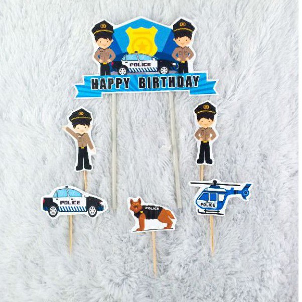 Jual topper cake/ seri topper banner / hiasan kue POLISI | Shopee Indonesia