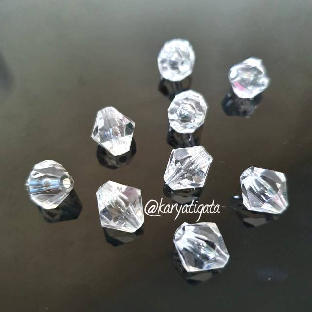 Jual Mote Akrilik Bening Diamond 12 mm - Putih (10 pcs) | Shopee Indonesia