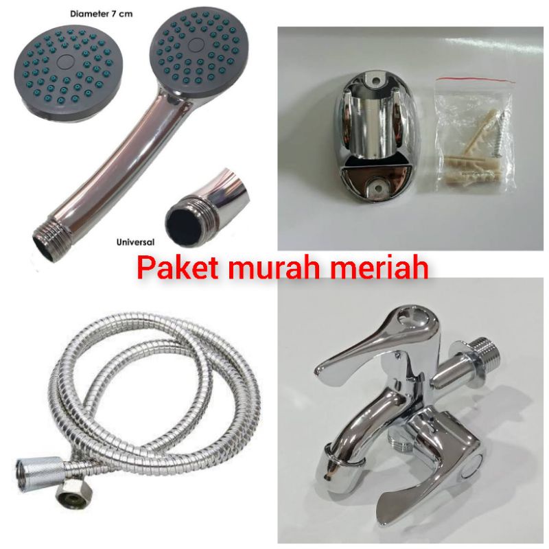 Jual kran shower komplit set keran shower cabang komplit hand shower ...