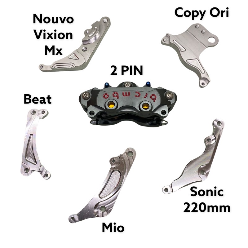 Jual BREKET atau KALIPER 4Piston 2PIN Nis5in Brcmbo Disc Brake Adapter ...