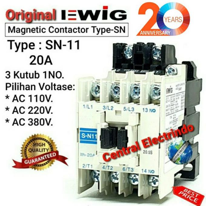 Jual MAGNETIC CONTACTOR SN 11 220VAc. - AC 110V | Shopee Indonesia