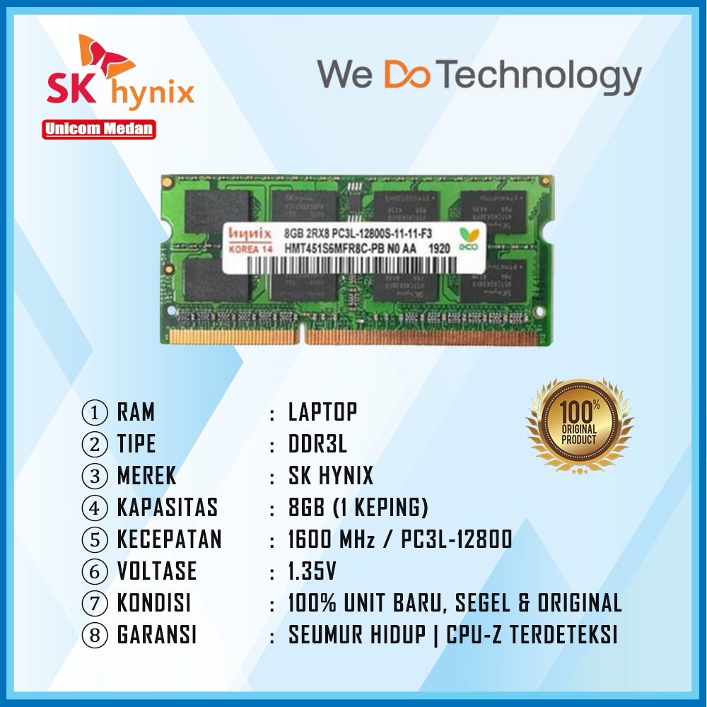 Jual RAM LAPTOP DDR3L 8GB 1600MHZ PC3L-12800 SK-HYNIX | Shopee Indonesia