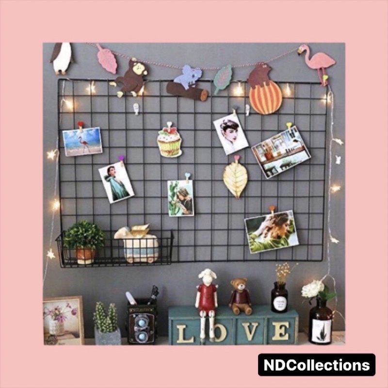 Jual HIJANG HIASAN DINDING HITAM (WIRE GRID) | Shopee Indonesia