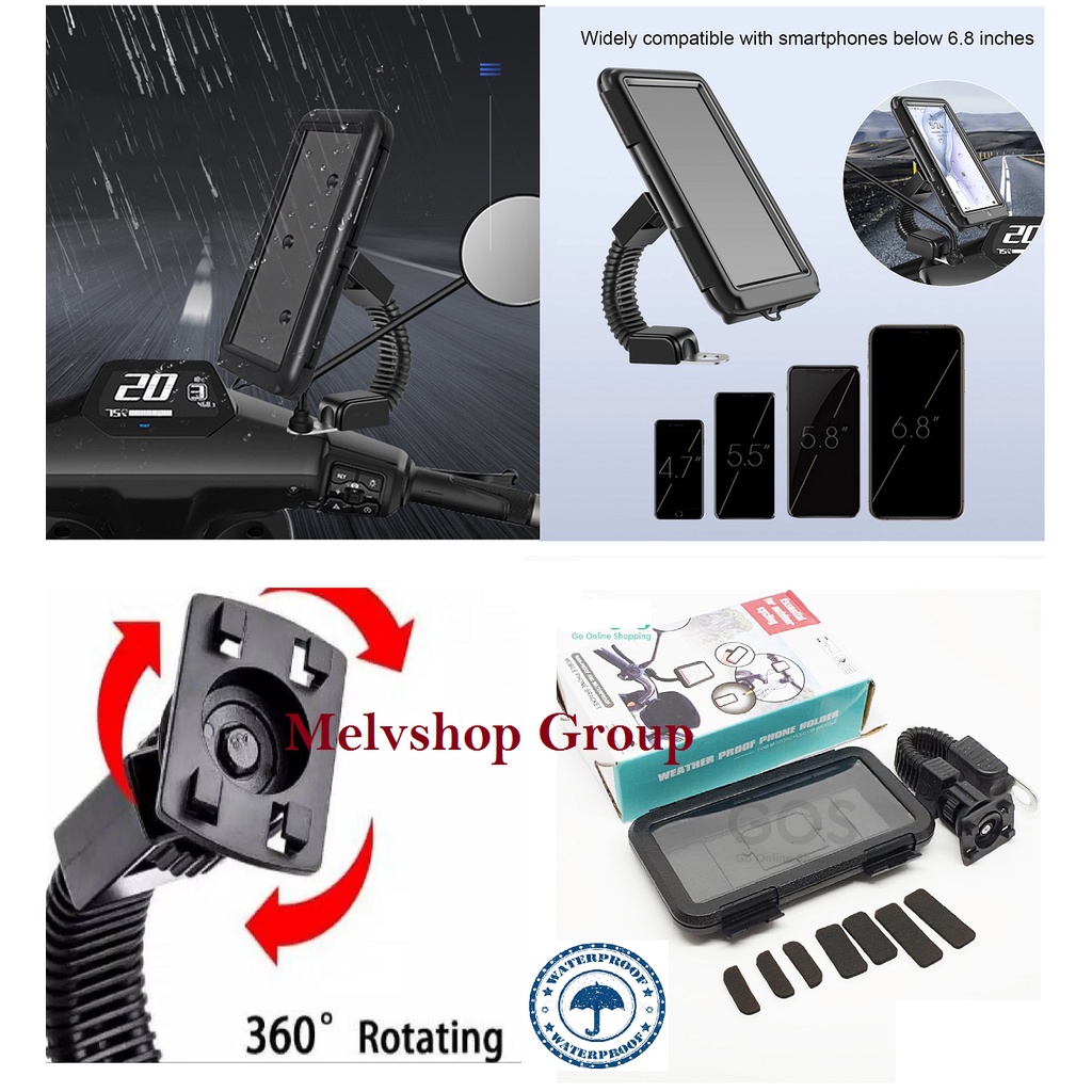 Jual STAND HOLDER MOTOR SEPEDA WATERPROOF / Mobile Phone Bracket Handphone GPS / Holder HP Anti ...