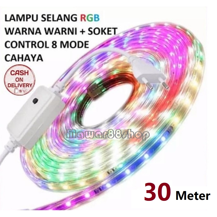 Jual LAMPU LED STRIP LED 30 METER RGB / lampu natal selang LED 5050 ...