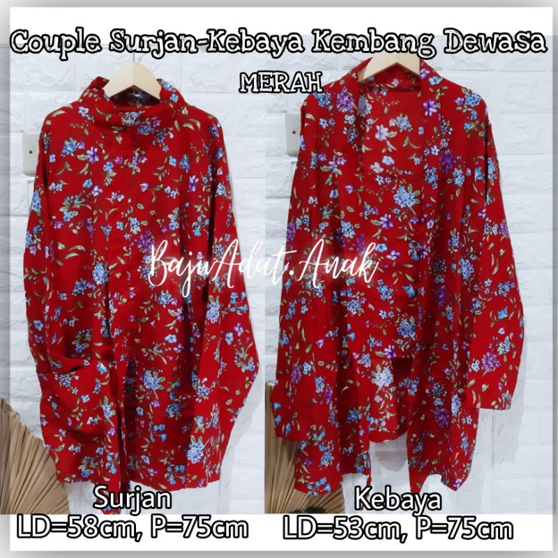 Jual Couple Baju Surjan Kebaya Kembang Dewasa Baju Adat Jawa Baju Adat ...