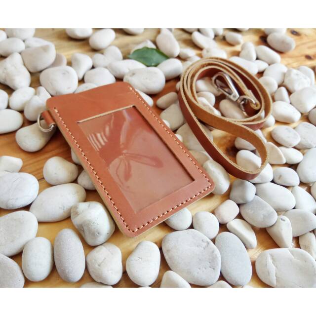Jual Id Card Holder Kulit Name Tag Pria Wanita | Shopee Indonesia