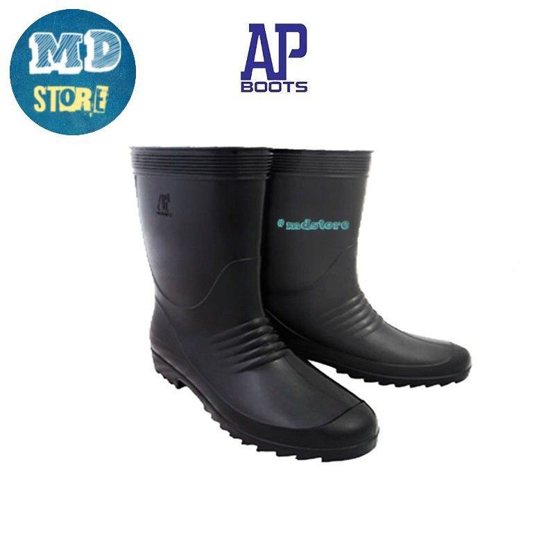 Jual AP BOOTS HITAM 1 - AP BLACK I 25-28 - SEPATU BOOT PENDEK SAFETY ...