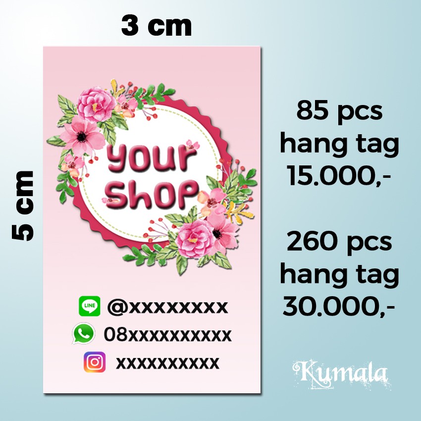 Jual Hang Tag / Label /Tag merek berbagai ukuran | Shopee Indonesia