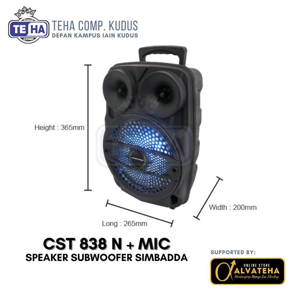Jual Speaker Simbadda Portable Bluetooth Plus Baterai Bonus Mic Karaoke ...