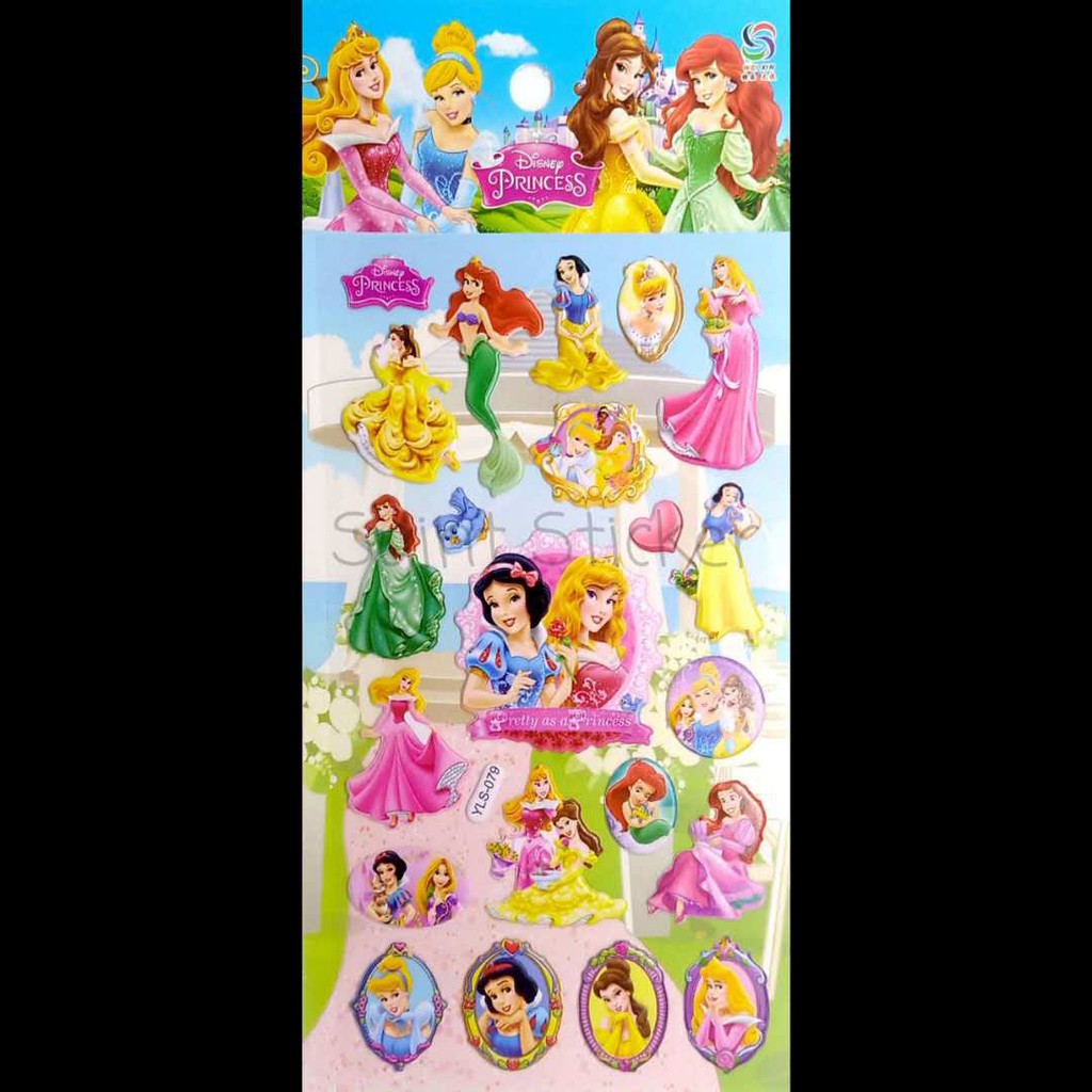 Jual Sticker Timbul Gambar Tempel Stiker Anak Karakter Disney Princess ...