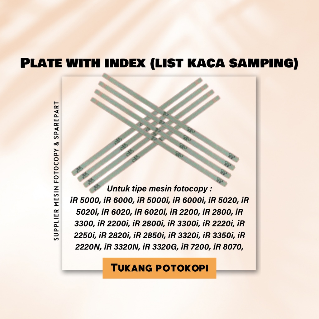 Jual PLATE WITH INDEX ( LIST KACA SAMPING ) | Shopee Indonesia