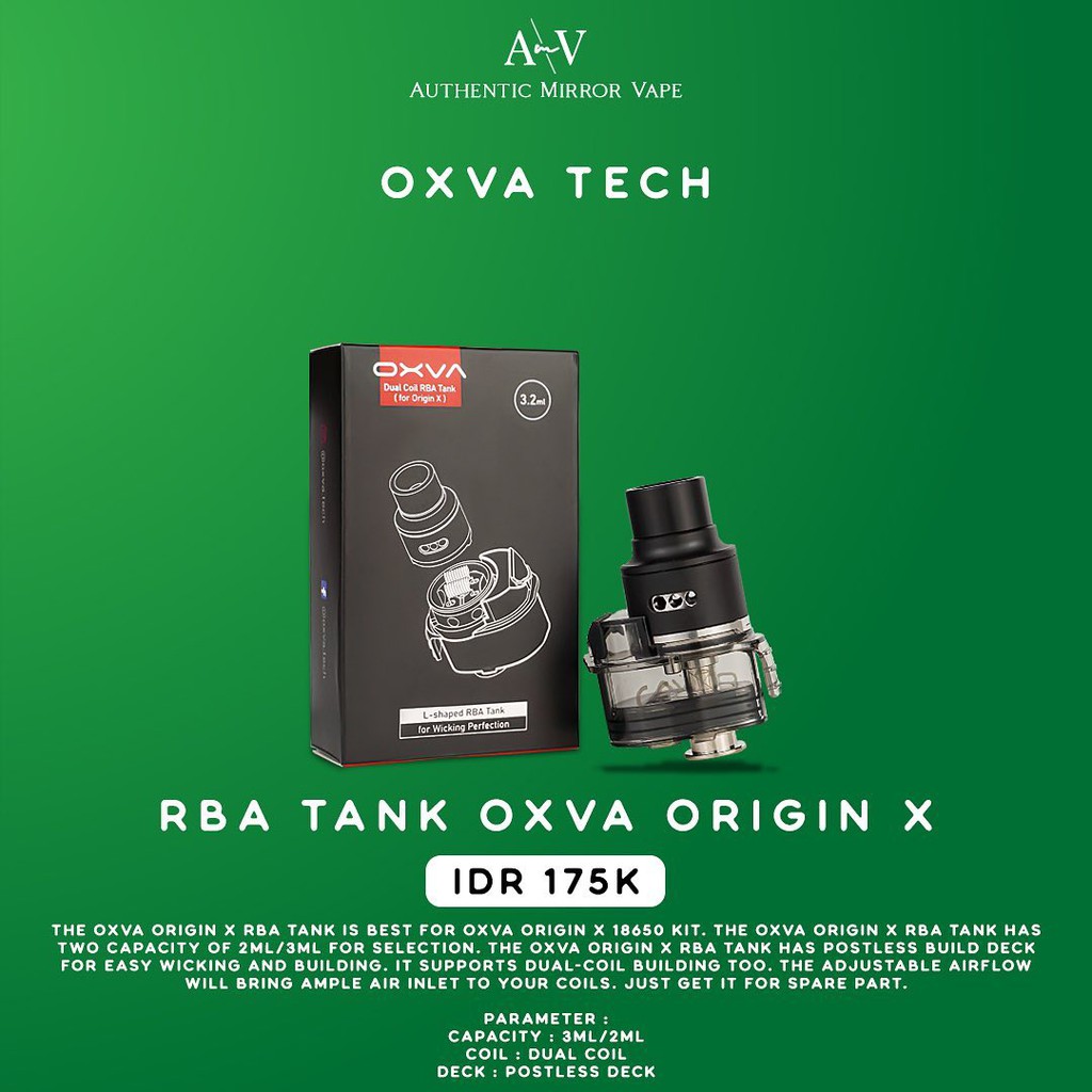 Jual Oxva Origin X RBA Tank 100% Authentic - CC | Shopee Indonesia
